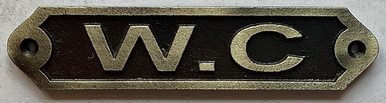 Cast Aluminum W.C sign (Antique gold-brass, Size 6.25x1.37)-THE ...