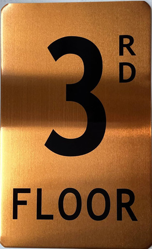3rd Floor sign (Gold color, aluminum, Size 4x8 inch)- The Gold Mountain ...