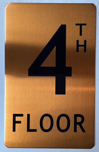 4th Floor sign (Gold color, aluminum, Size 5x8 inch)- The Gold Mountain ...