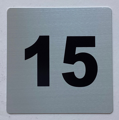 Apartment number 15 sign (4x4 inch, SILVER, double sided tape) - The ...