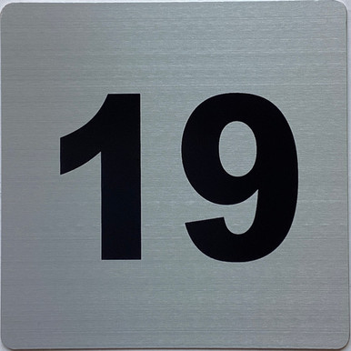Apartment number 19 sign (4x4 inch, SILVER, double sided tape) - The ...