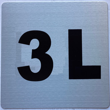 Apartment number 3L sign (4x4 inch, SILVER, double sided tape) - The ...