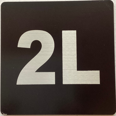 Apartment number 2L sign (4x4 inch, Black, double sided tape) - The ...