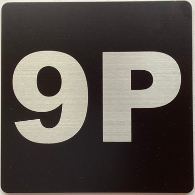 Apartment number 9P sign (4x4 inch, Black, double sided tape) - The ...