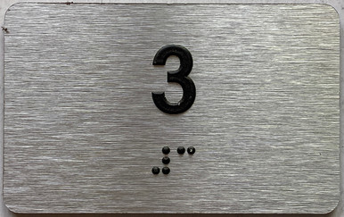 Apartment number 3 sign -Unit Number 3 sign / Suite 3 sign ( silver ...