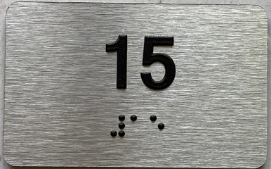 Apartment number 15 sign -Unit Number 15 sign / Suite 15 sign ( silver ...