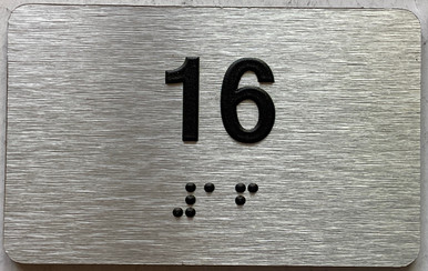 Apartment number 16 sign -Unit Number 16 sign / Suite 16 sign ( silver ...