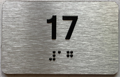 Apartment number 17 sign -Unit Number 17 sign / Suite 17 sign ( silver ...