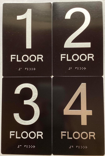 FLOOR NUMBER SIGN - comes with Raised letters & Grade 2 Braille ...