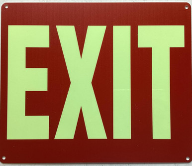 Photoluminescent red EXIT SIGN/GLOW IN THE red DARK EXIT SIGN ...
