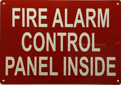 FIRE ALARM CONTROL PANEL INSIDE SIGN (REFLECTIVE, Red, ALUMINIUM ...