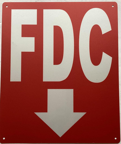 FDC ARROW DOWN SIGN (REFLECTIVE, Red, ALUMINIUM MATERIAL,10X12 INCH ...