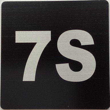 Apartment number 7S sign - UNIT NUMBER 7S SIGN/SUITE 7S SIGN (BLACK ...