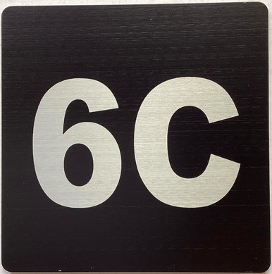 Apartment number 6C sign - UNIT NUMBER 6C SIGN/SUITE 6C SIGN (BLACK ...