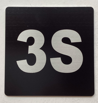 Apartment number 3S sign - UNIT NUMBER 3S SIGN/SUITE 3S SIGN (BLACK ...