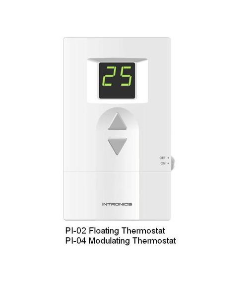 PI02 Digital Low Voltage Floating Thermostat, Vertical, Internal ...