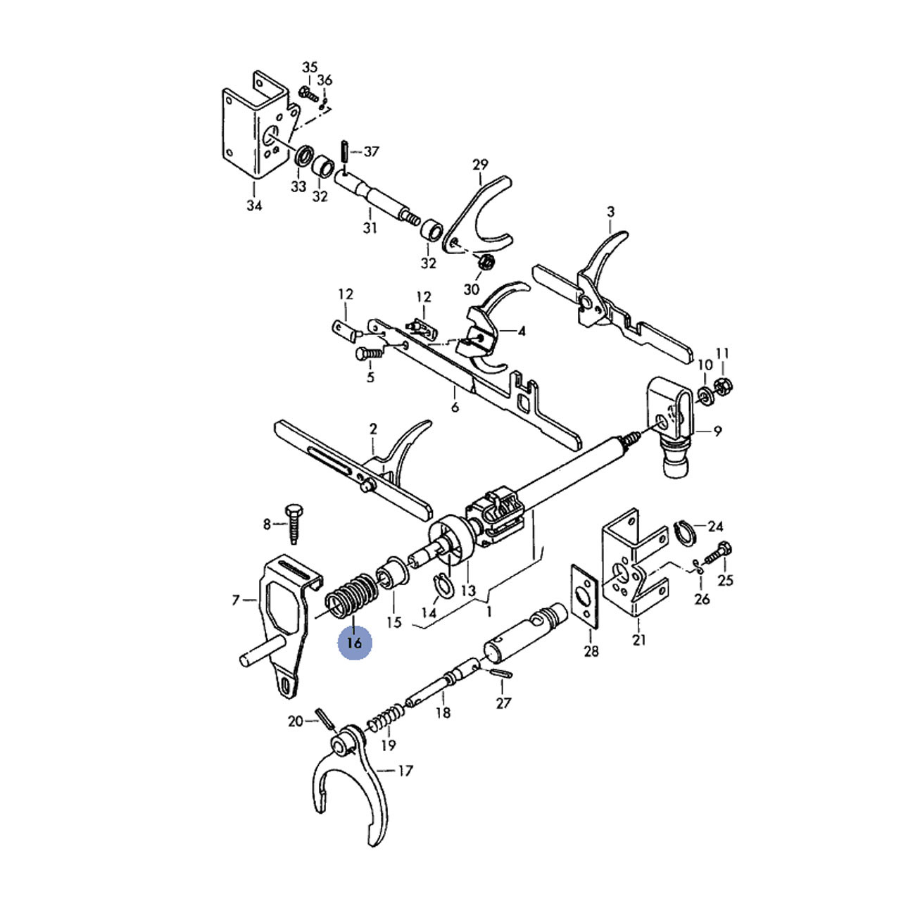 Transmission Shift Rod/Selector Shaft Spring | Van Cafe