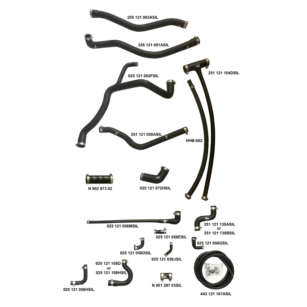 Silicone 2.1L Automatic Coolant Hose Kit - Van Cafe