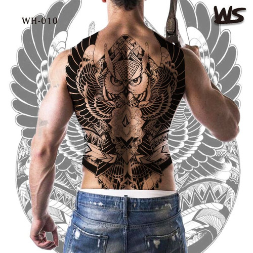 large temporary tatoo for Men & Women, full back tattoo body art ...