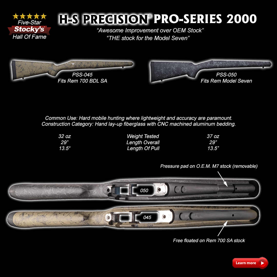H-S Precision Sporter Lightweight Composite Riflestock Remington 700 ...