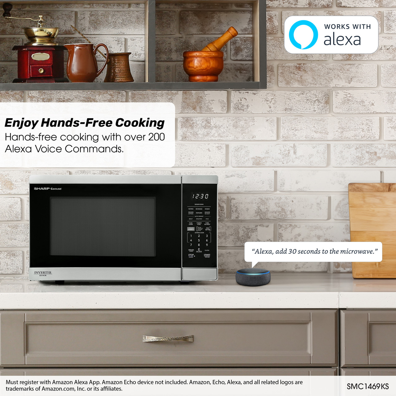 Sharp 1100W Smart Microwave with Inverter Technology (SMC1469KS)