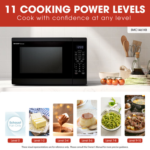 1.4 cu. ft. 1100W Black Countertop Microwave Oven | SHARP