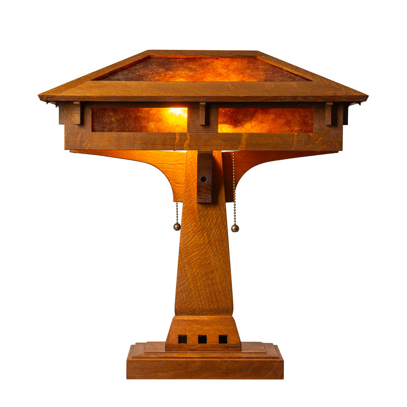 Prairie-Deco Series Table Lamp | Quarter-Sawn Oak