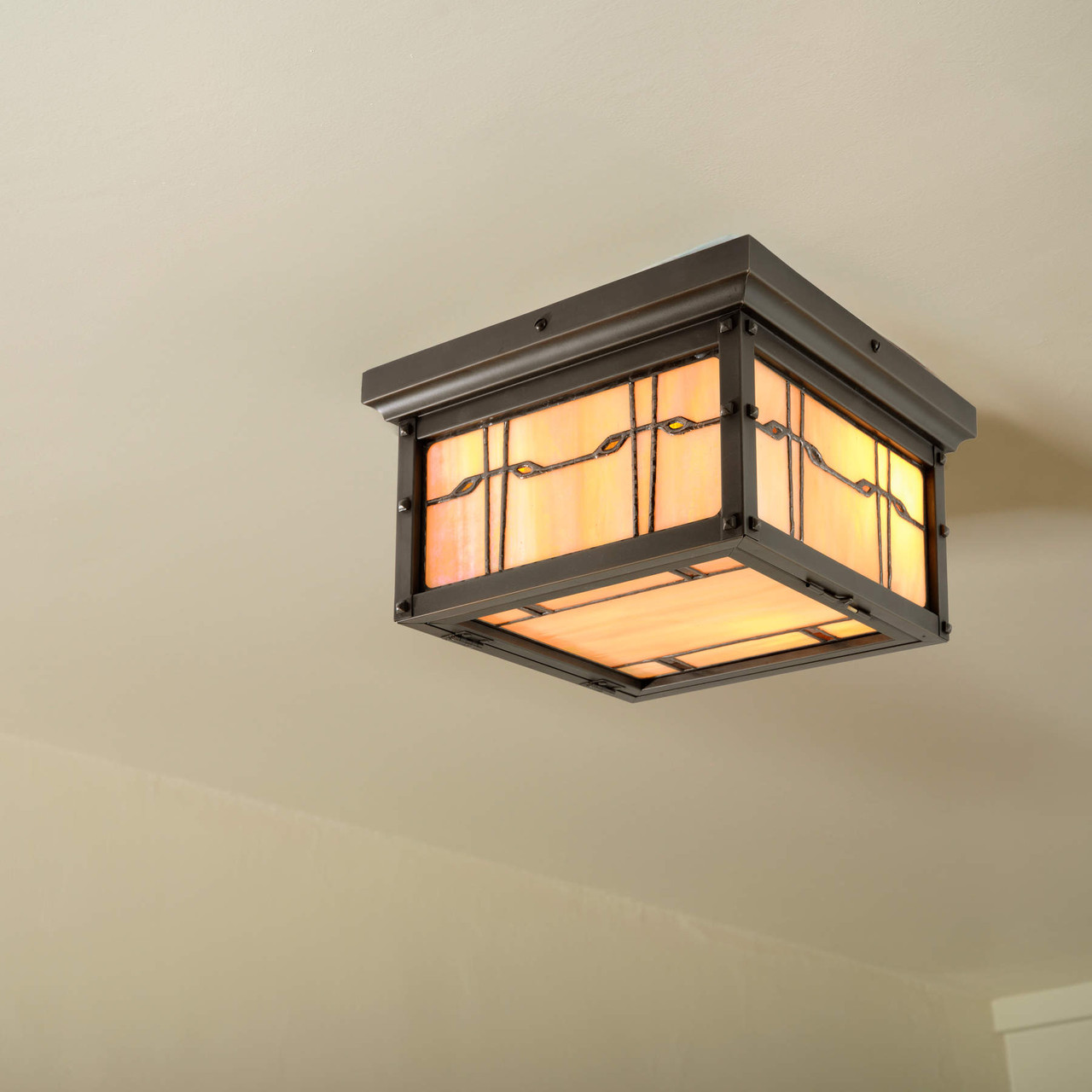 Greene & Greene Inspired Wood Ceiling Light | Gamble House