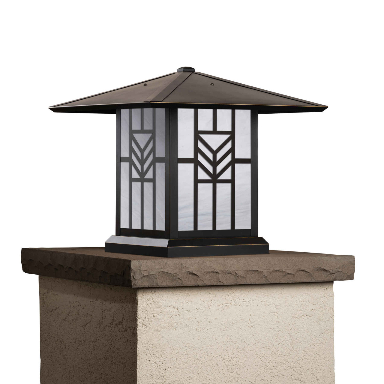 Exterior Column Lighting Fixtures Prairie School Shallow Column Light