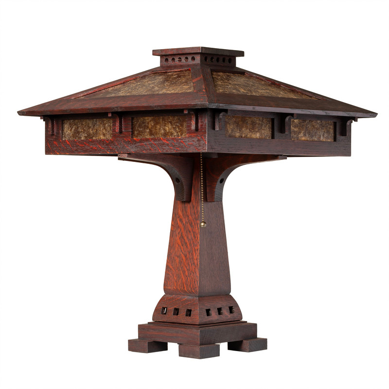 Prairie-Deco Series Table Lamp | Quarter-Sawn Oak