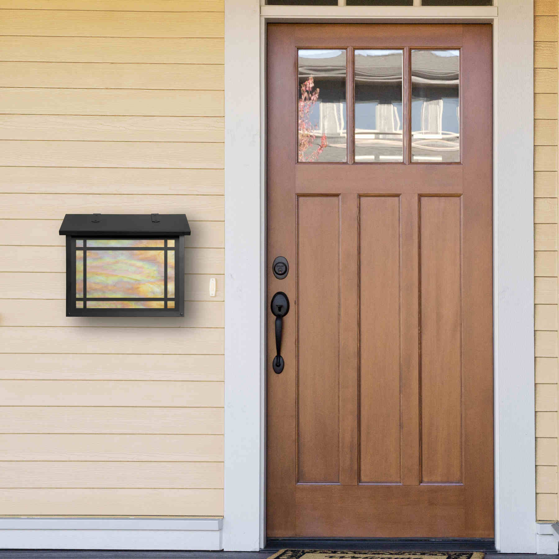 Horizontal Craftsman Mailbox with Linear Border