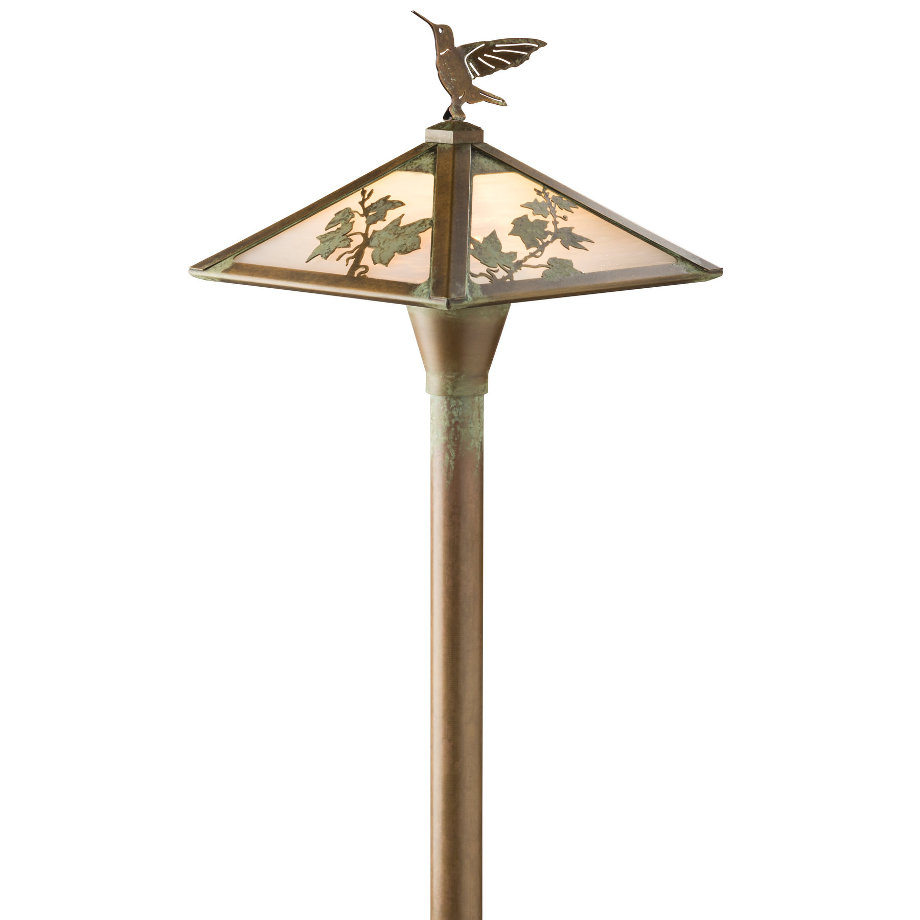 Pyramid Pathway Light with Hummingbird Filigree