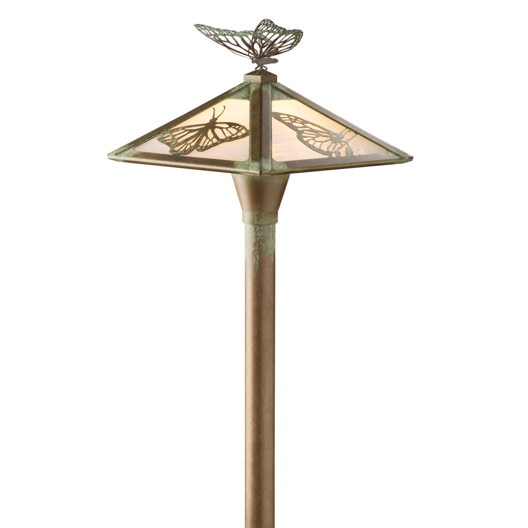 Pyramid Pathway Light with Hummingbird Filigree