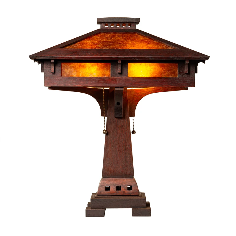Prairie-Deco Series Table Lamp | Quarter-Sawn Oak