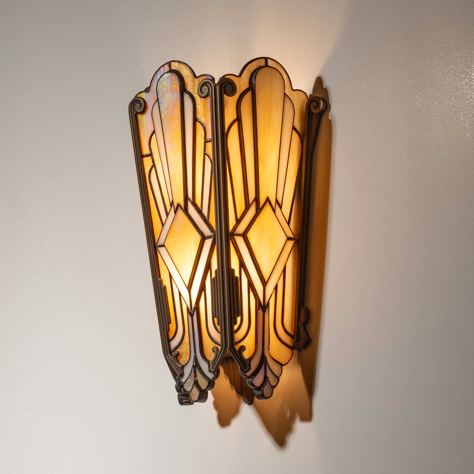 Sunset Studio Art Deco Wall Sconce | Geometric Glass Panels