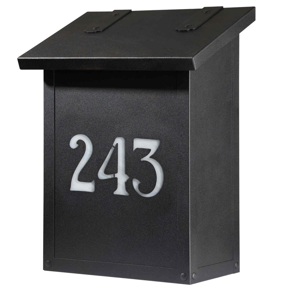 Horizontal Hunter Rose Craftsman Mailbox with Your Address