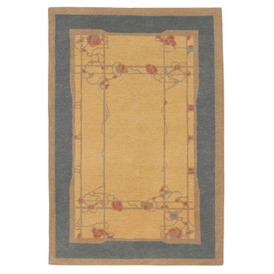 Stained Glass Pattern Craftsman Rug | Yellow and Blue