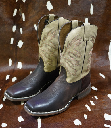 NOCONA- MEN'S HENRY BOOTS IN STONE AND ANTIQUE BROWN - Y-Bell Ranch Supply