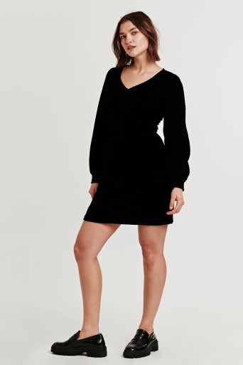 DEAR JOHN- WOMEN'S KENZIE RUCHED DRESS IN BLACK VELVET - Y-Bell Ranch ...