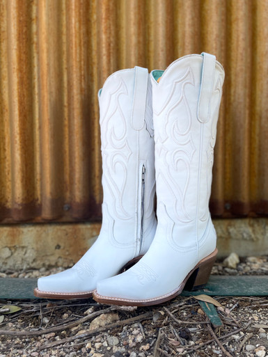 CORRAL- WOMEN'S PURE WHITE INLAY BOOTS - Y-Bell Ranch Supply