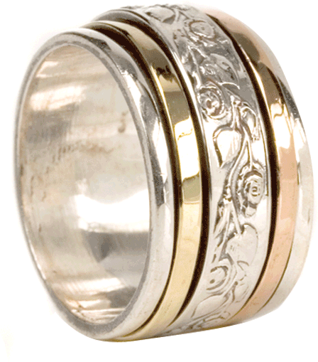 "HARMONY" (MR113) - Gold and Silver Zen Collection - MeditationRing ...