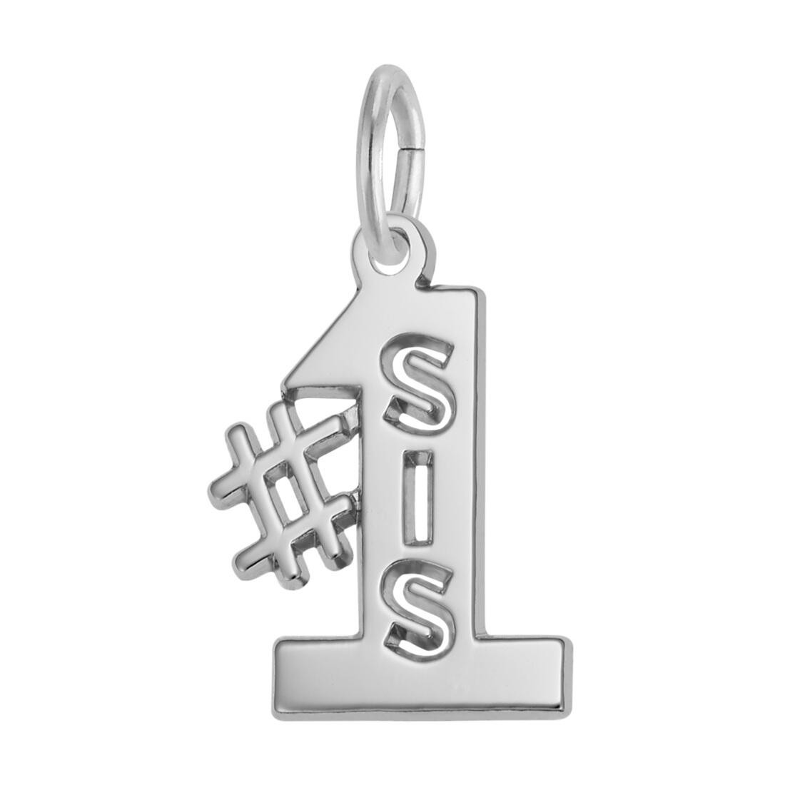 #1 Sis (Sister) Charm (Choose Metal) by Rembrandt by Rembrandt Charms ...