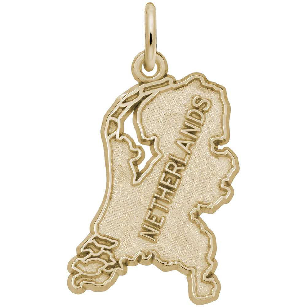 Netherlands Map Charm (Choose Metal) by Rembrandt by Rembrandt Charms ...