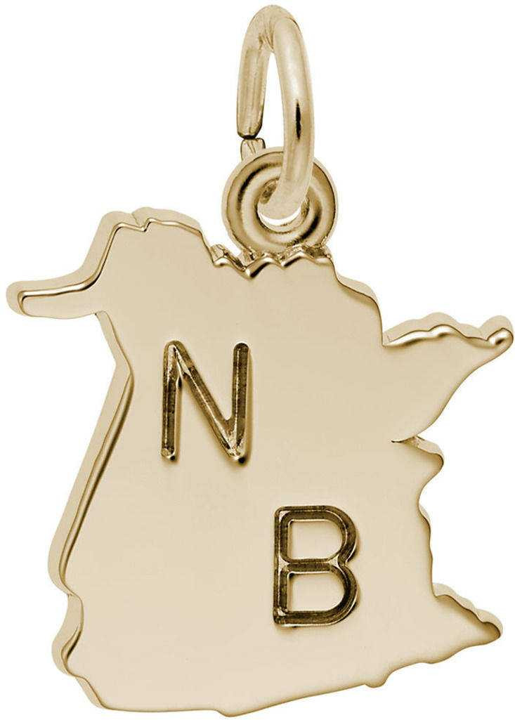 New Brunswick Map Charm (Choose Metal) by Rembrandt by Rembrandt Charms ...