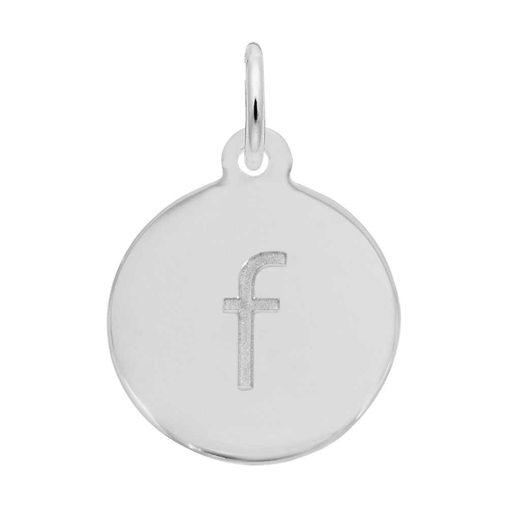 Petite Initial Disc - Lower Case Block F Charm (Choose Metal) by ...