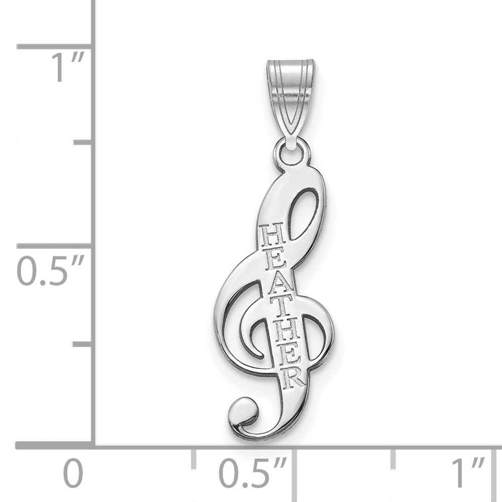 Sterling Silver Treble Clef Music Note Name Pendant - Small at ...