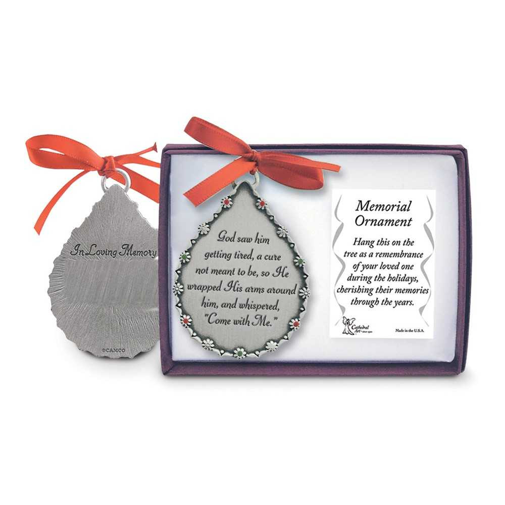 IN LOVING MEMORY God Saw Him...Silver-tone Metal Memorial Teardrop ...