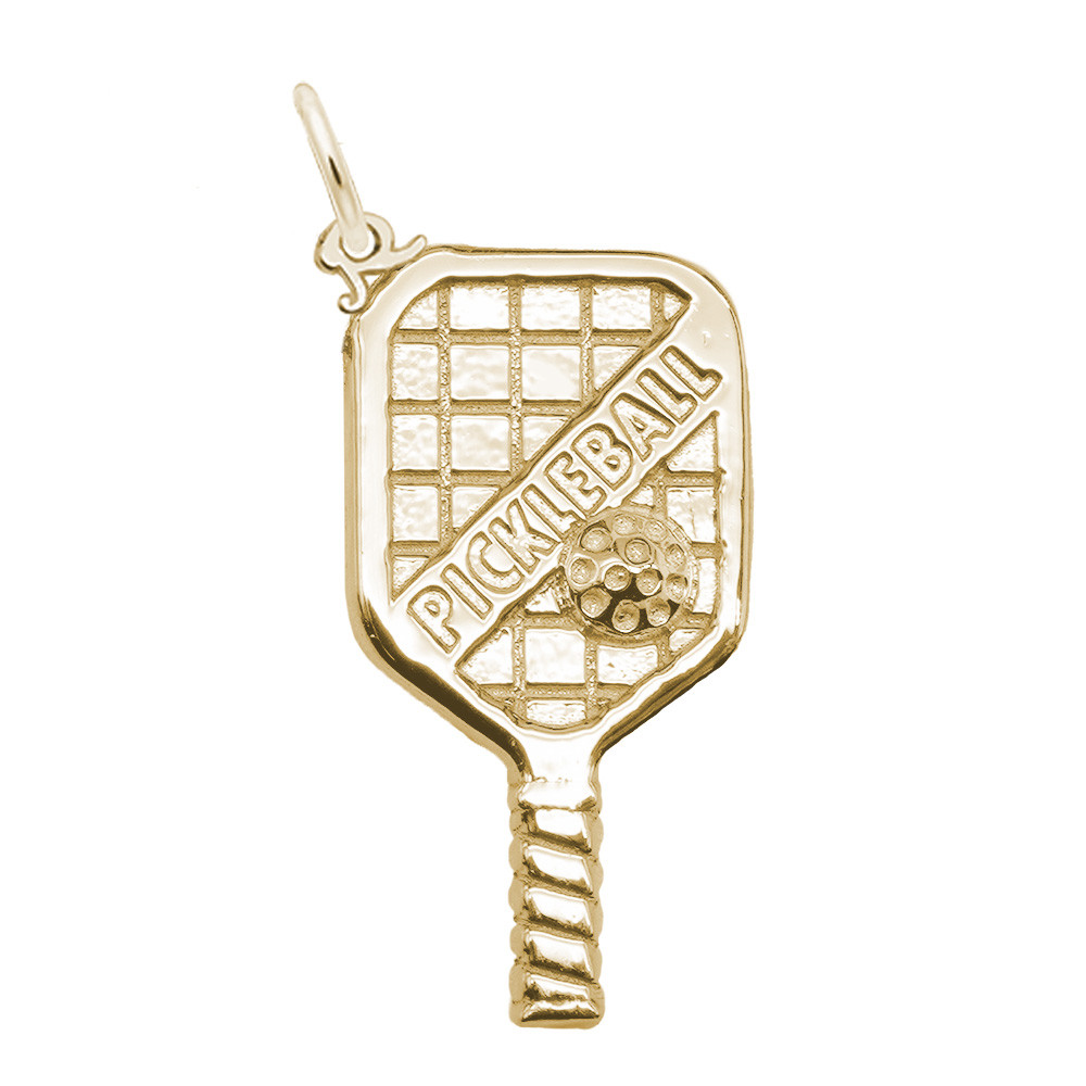 Large Lettered Pickleball Paddle Charm (Choose Metal) by Rembrandt ...