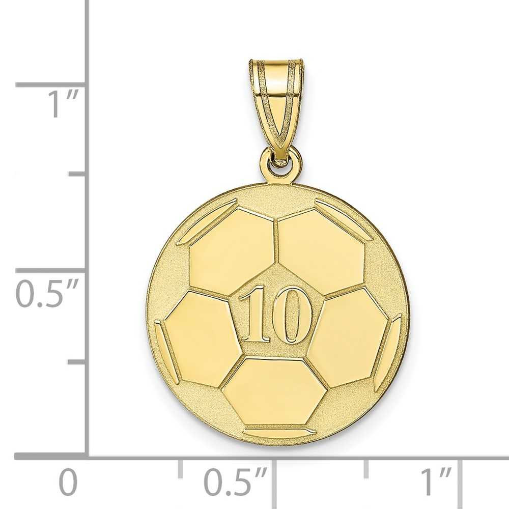10k Yellow Gold Lasered Soccer Number And Name Pendant at BillyTheTree ...