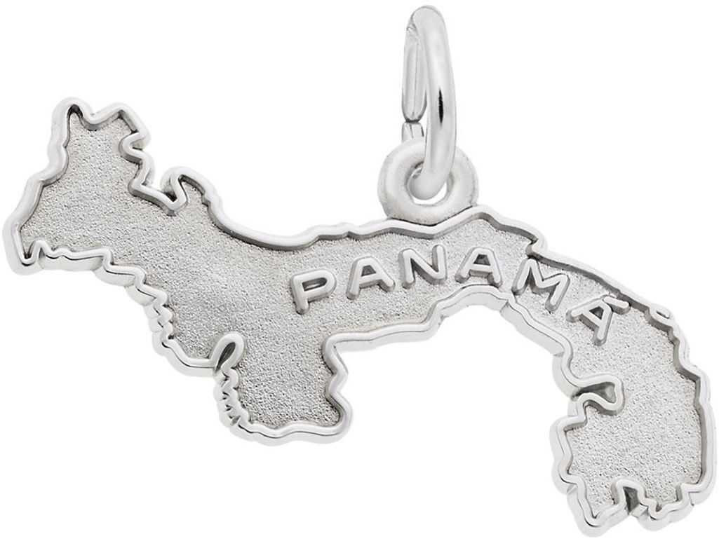 Panama Map w/ Border Charm (Choose Metal) by Rembrandt by Rembrandt ...